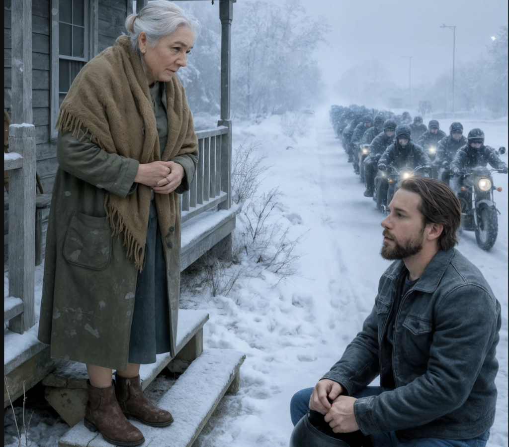 Les motards rendent visite à la vieille dame qui les avait aidés ...